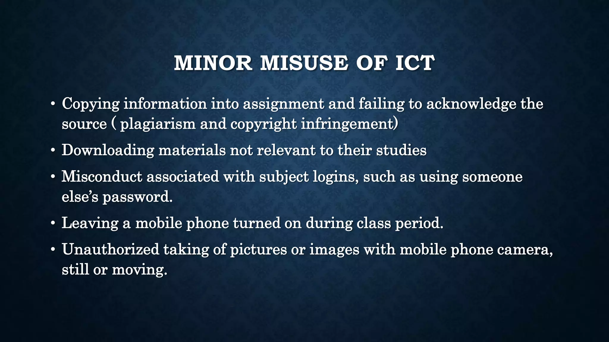 SAFETY ISSUES ON THE USE OF ICT INCLUDING E-SAFETY RULES | PPTX ...