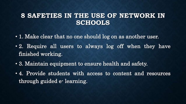 SAFETY ISSUES ON THE USE OF ICT INCLUDING E-SAFETY RULES | PPTX ...