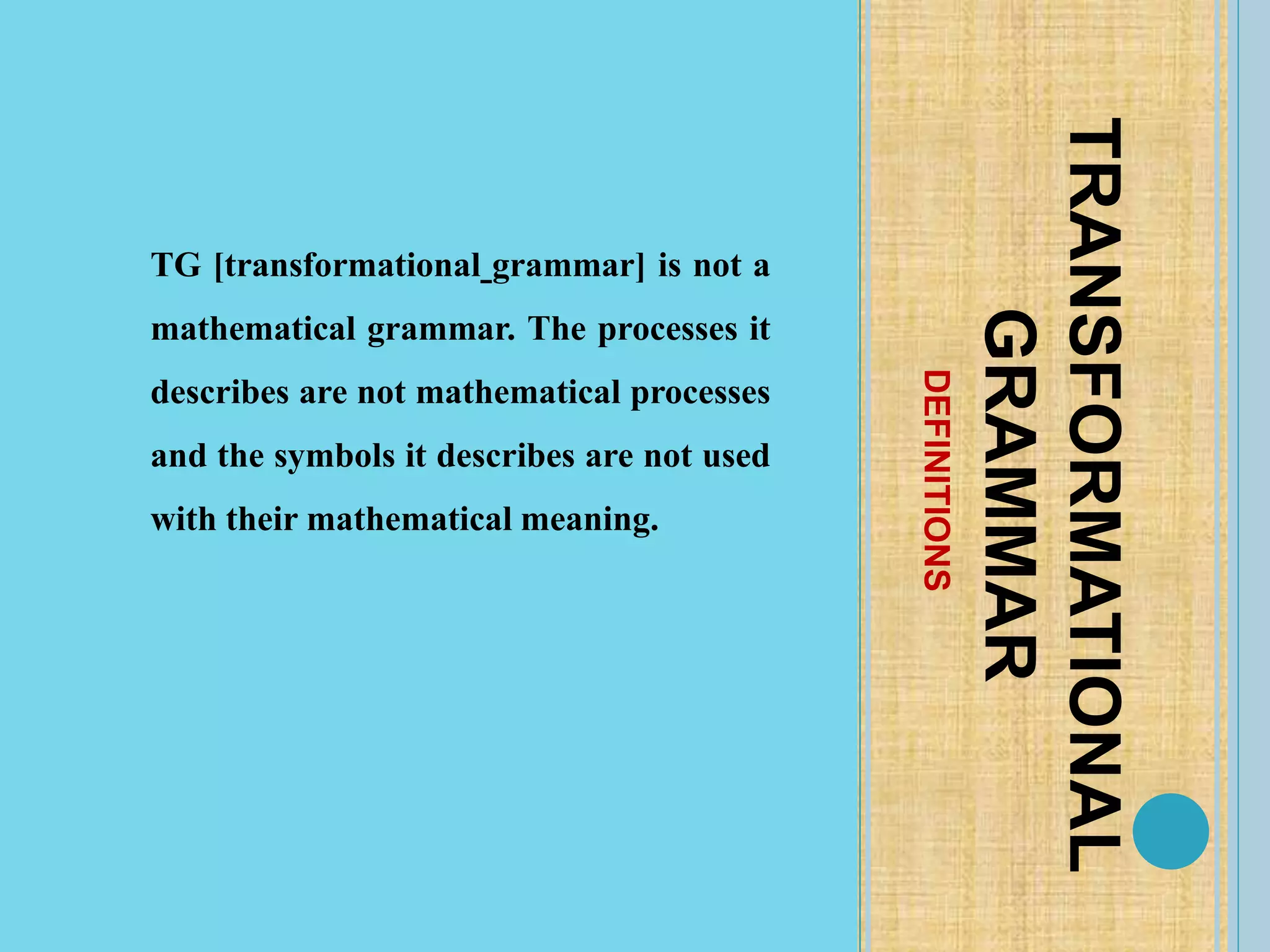 Transformational-Generative Grammar | PPTX
