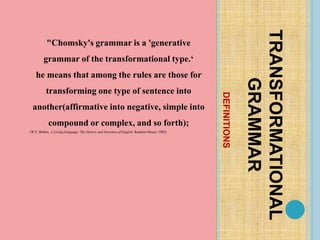 Transformational-Generative Grammar | PPTX