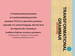 Transformational-Generative Grammar | PPTX