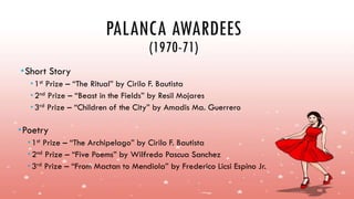Palanca Awardees in the Period of Activism - Philippine Literature ...