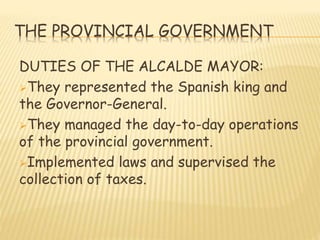 Spanish Colonial Administration | PPTX