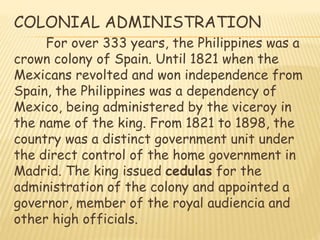 Spanish Colonial Administration | PPTX