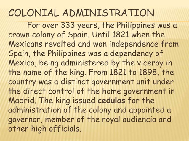 Spanish Colonial Administration | PPT