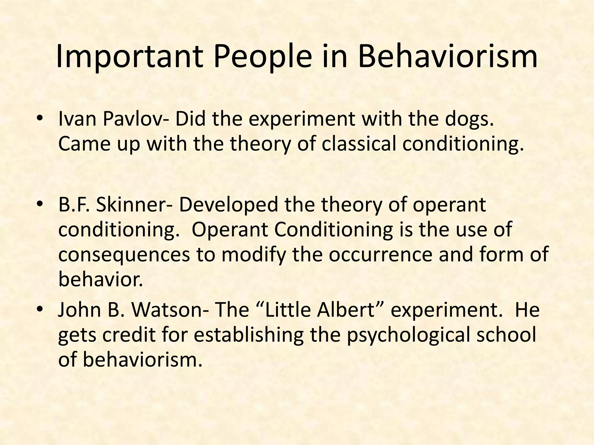 Behaviorism in philosophy of education | PPTX
