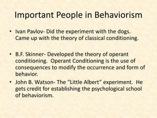 Behaviorism in philosophy of education | PPTX