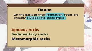 Report in Science that is all about rocks and rocks cycle | PPTX