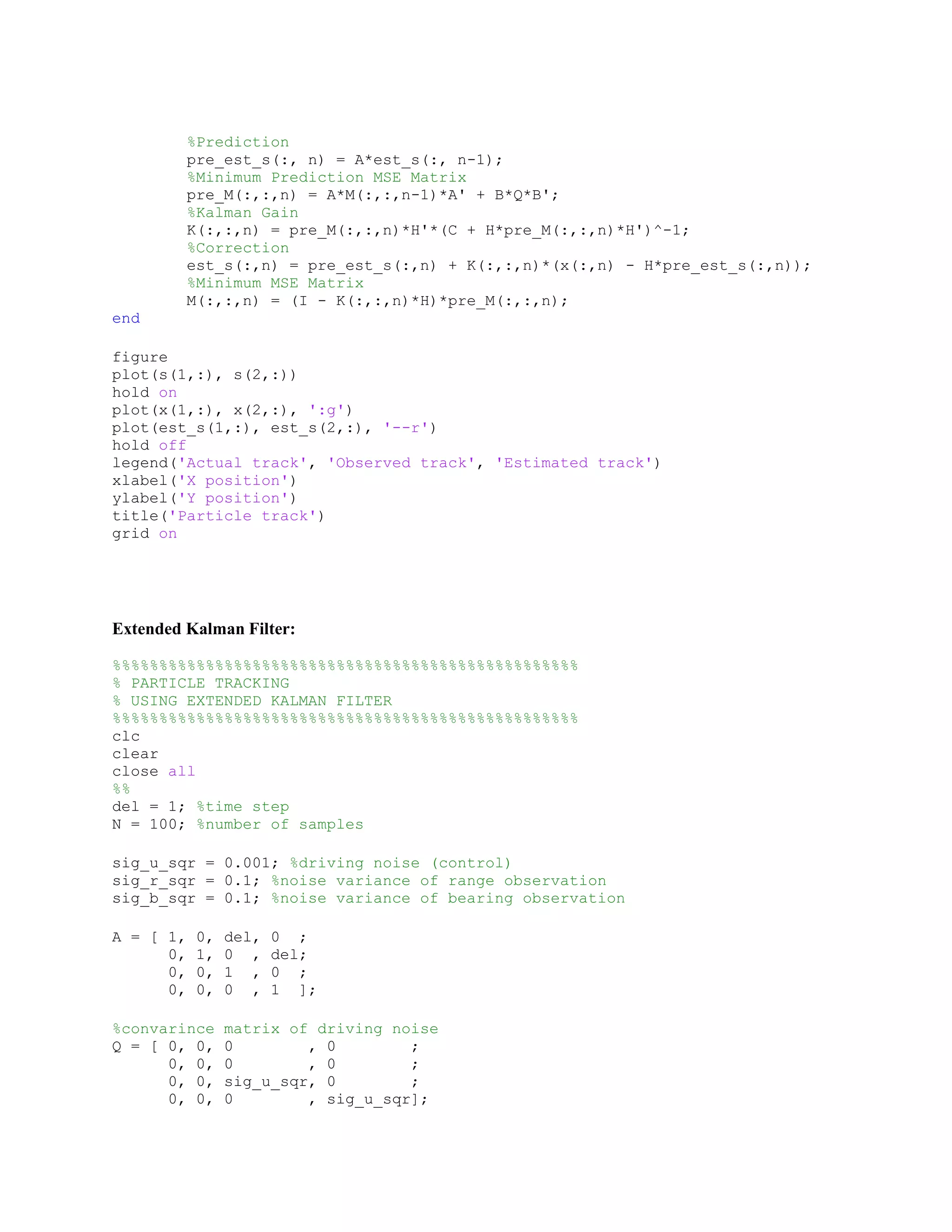 Report kalman filtering | PDF