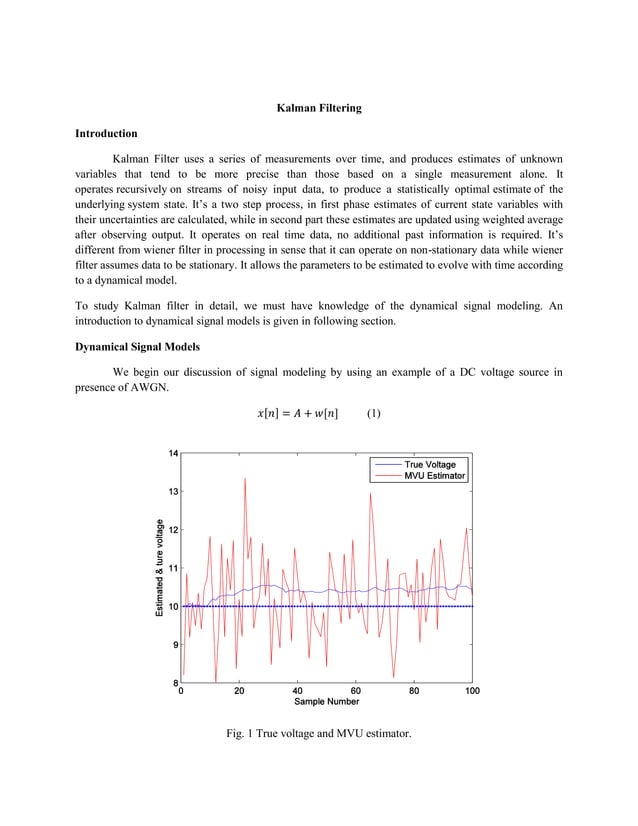 Report kalman filtering | PDF