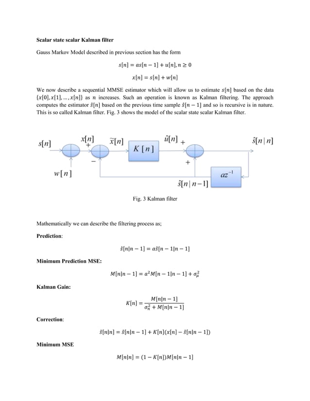 Report kalman filtering | PDF
