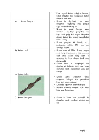 Report kerja kayu | DOCX