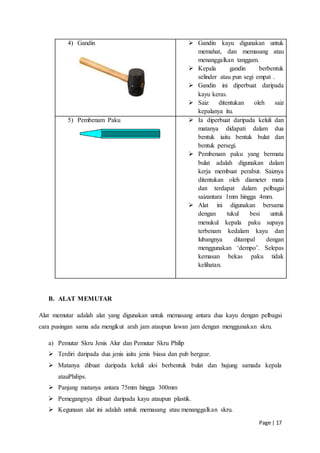Report kerja kayu | DOCX