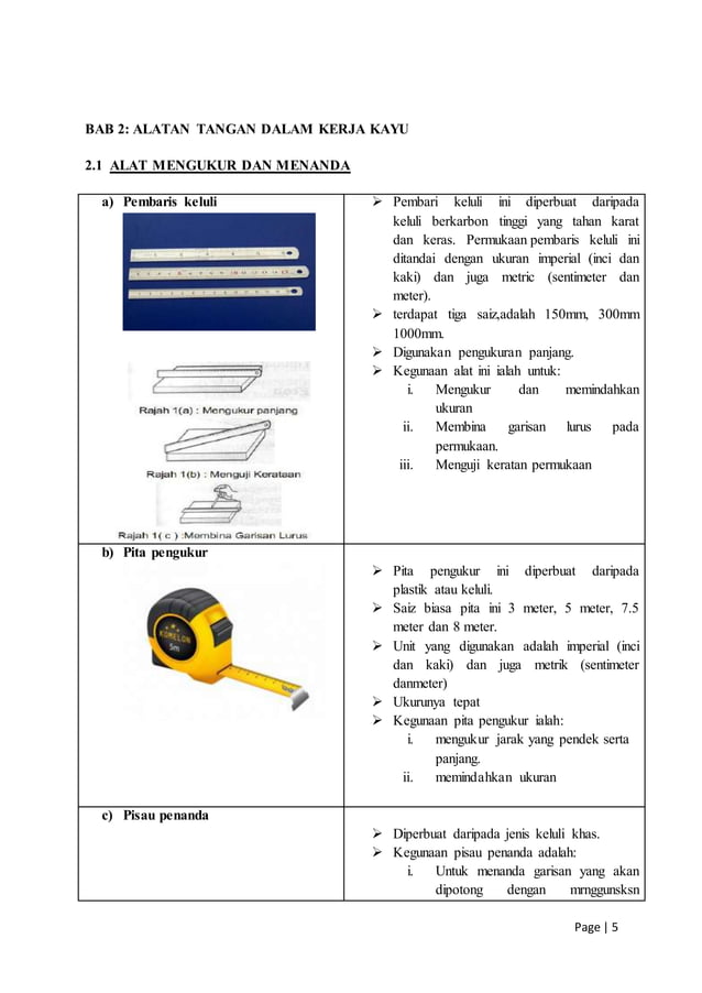 Report kerja kayu | DOCX