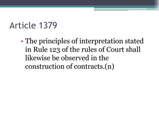 Law On Obligations and Contracts (art. 1369 - 1380) | PPTX