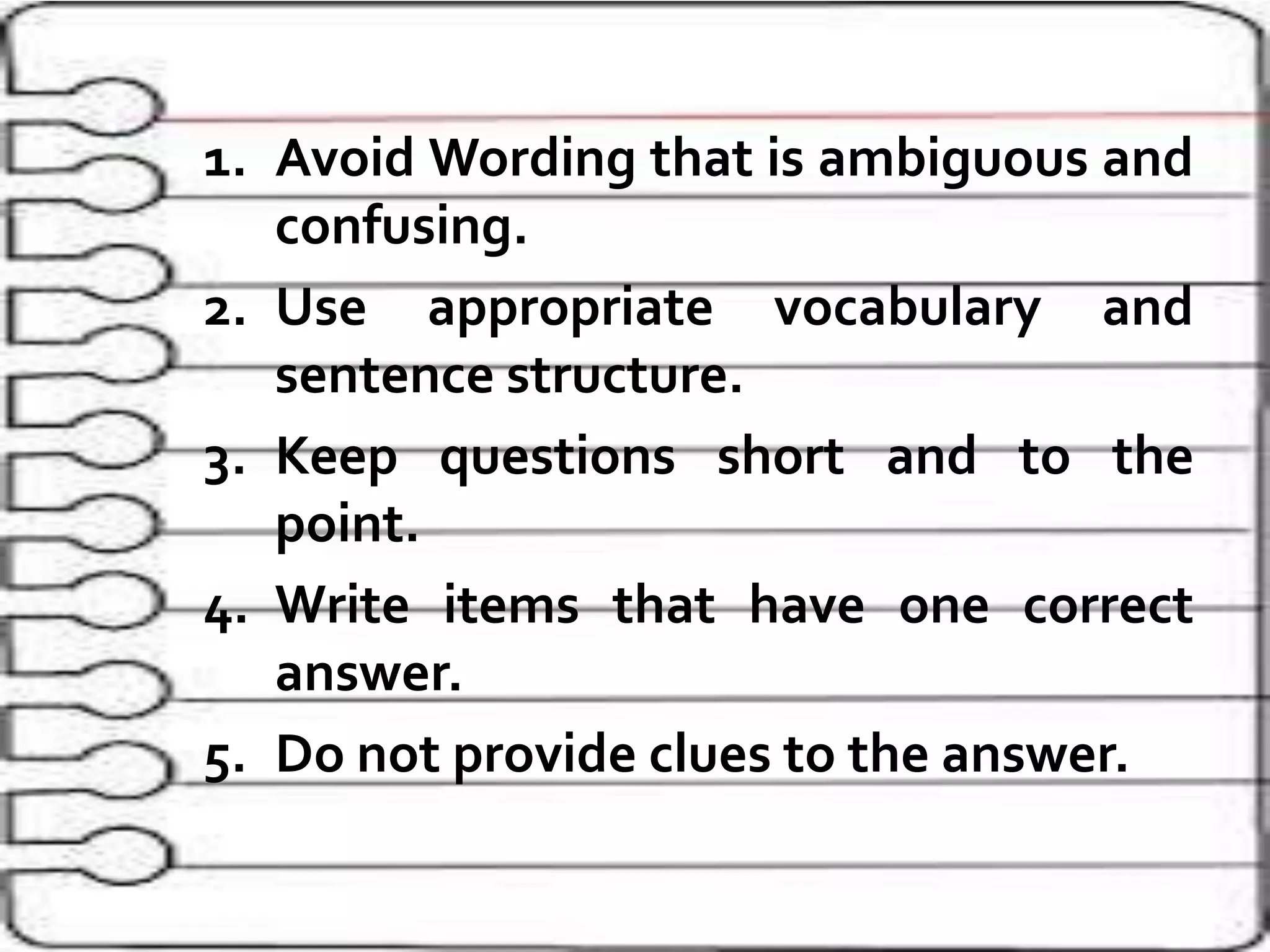 CONSTRUCTING PAPER-AND-PENCIL TESTS | PPTX
