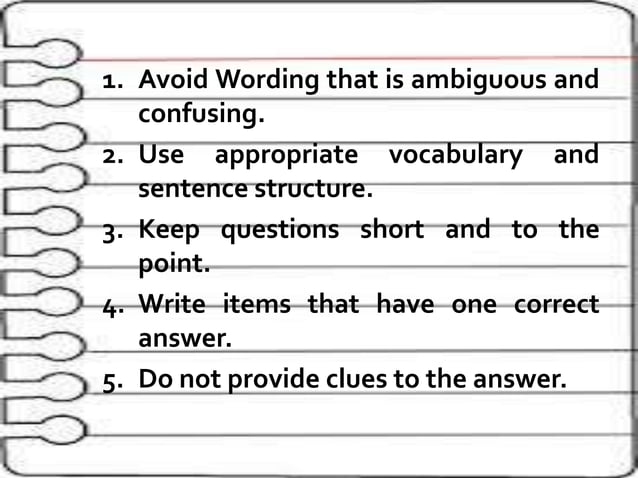 CONSTRUCTING PAPER-AND-PENCIL TESTS | PPTX | Educational Assessment ...