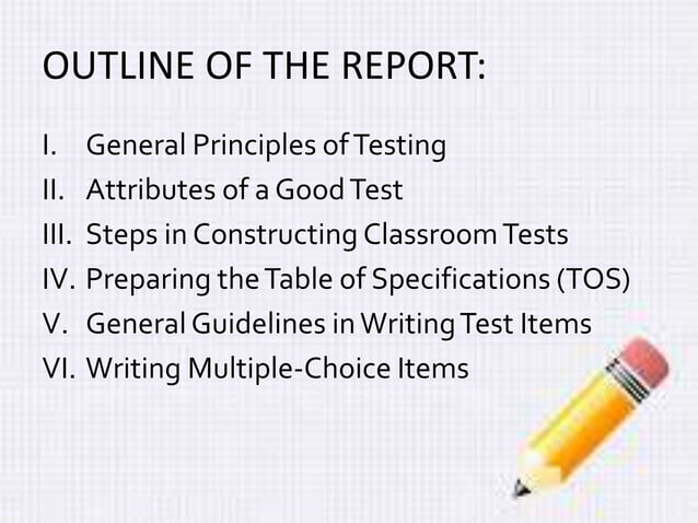CONSTRUCTING PAPER-AND-PENCIL TESTS | PPTX | Educational Assessment ...