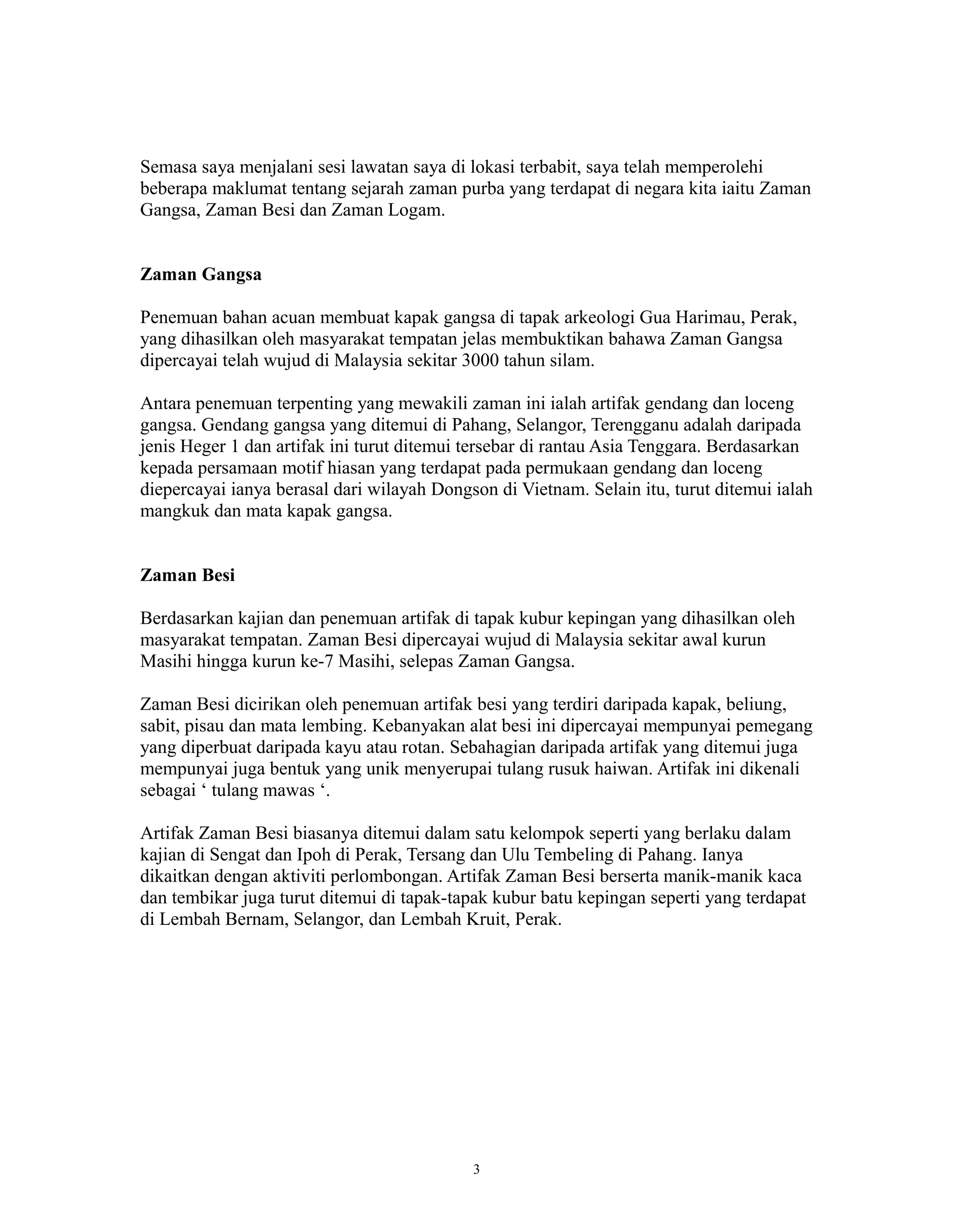 Report lawatan ke muzium negara 21 nov 2013 mpu 2163 | DOC