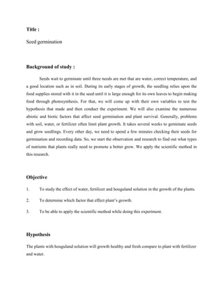 Seed Germination | DOCX