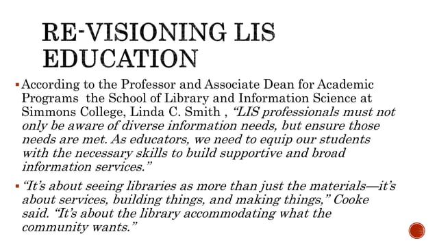 Library and information science: an evolving profession | PPTX