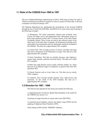 The City of Bakersfield, CA GIS Implementation Plan (1997 - 1998) | PDF ...