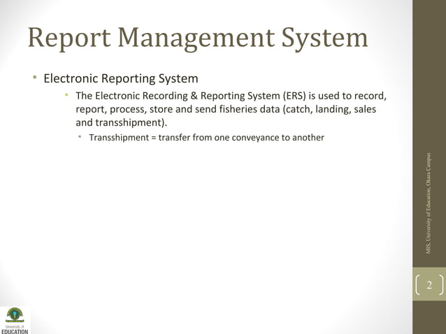 Lecture 7: Report management system | PPT | Technology & Computing