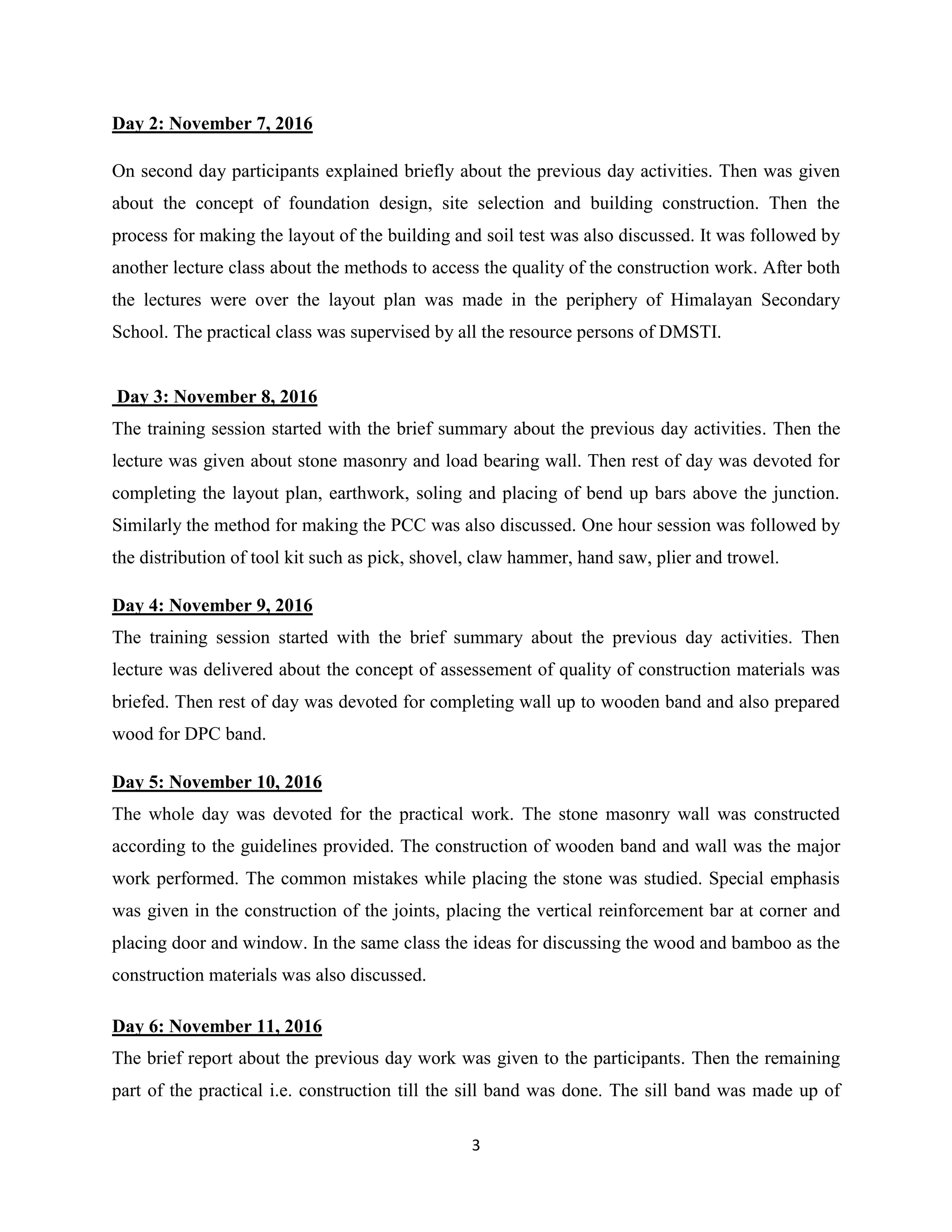 Report masons training | PDF