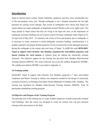 Report masons training | PDF