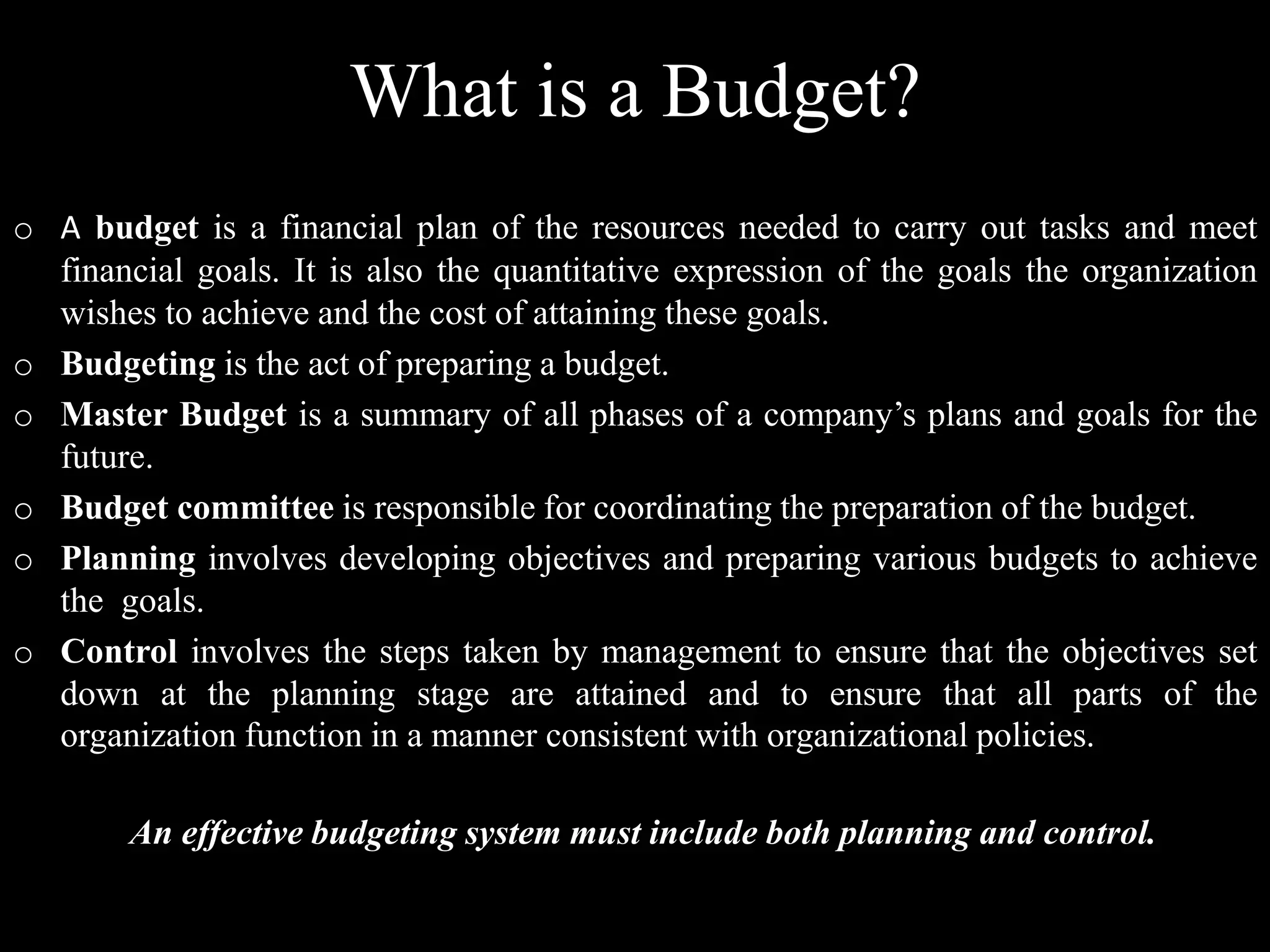 Master Budget and Flexible Budget Performance Analysis | PPT