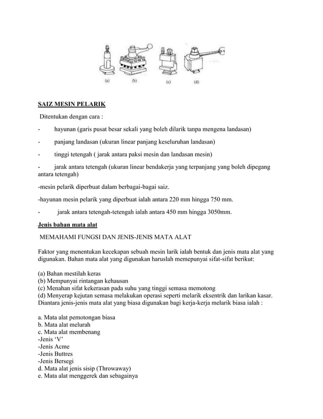 Report mesin larik | DOCX