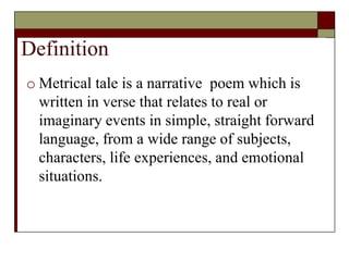Metrical Tales | PPTX