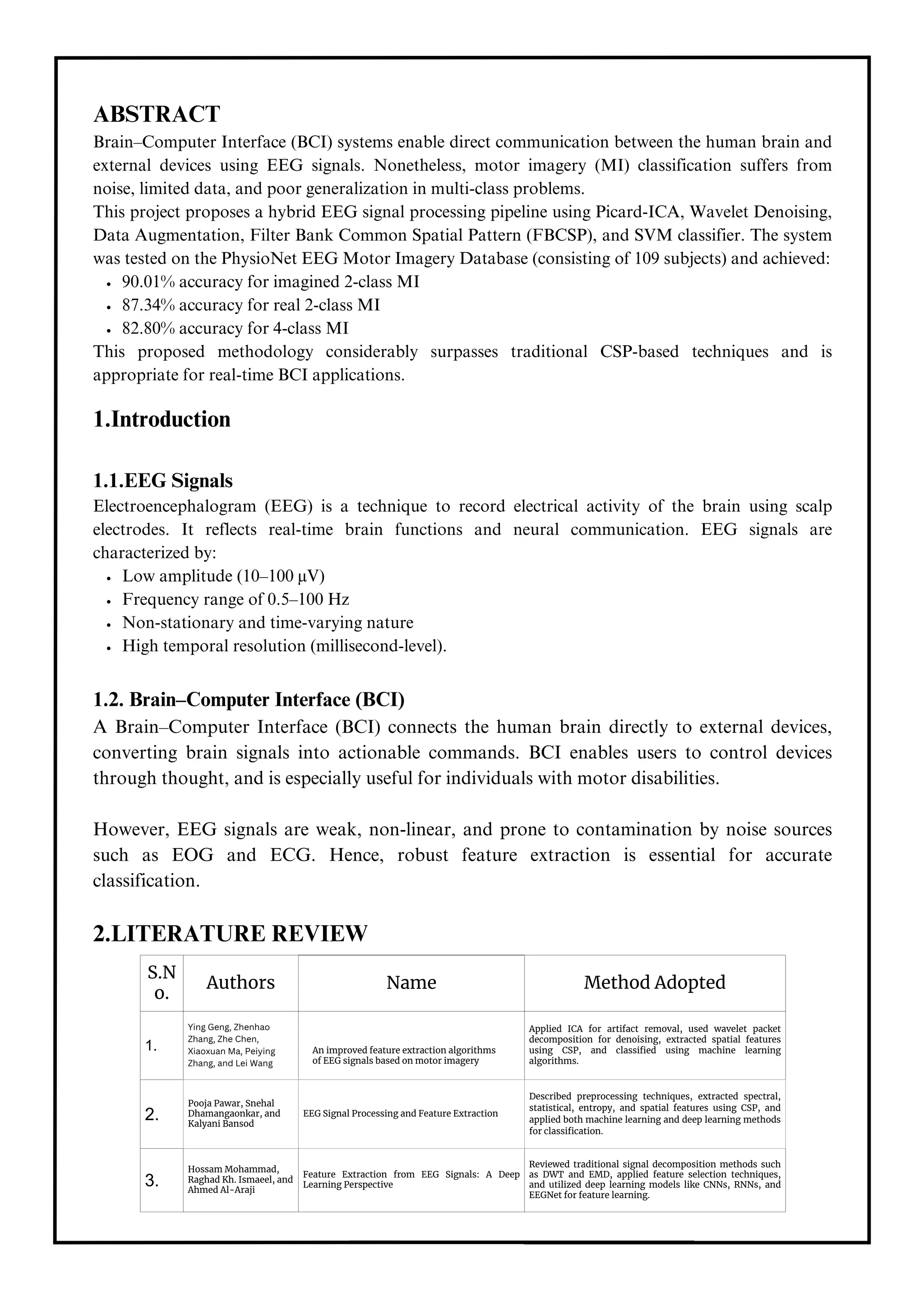 Multi-Class Motor Imagery Classification using Hybrid feature extraction algorithm of EEG ...