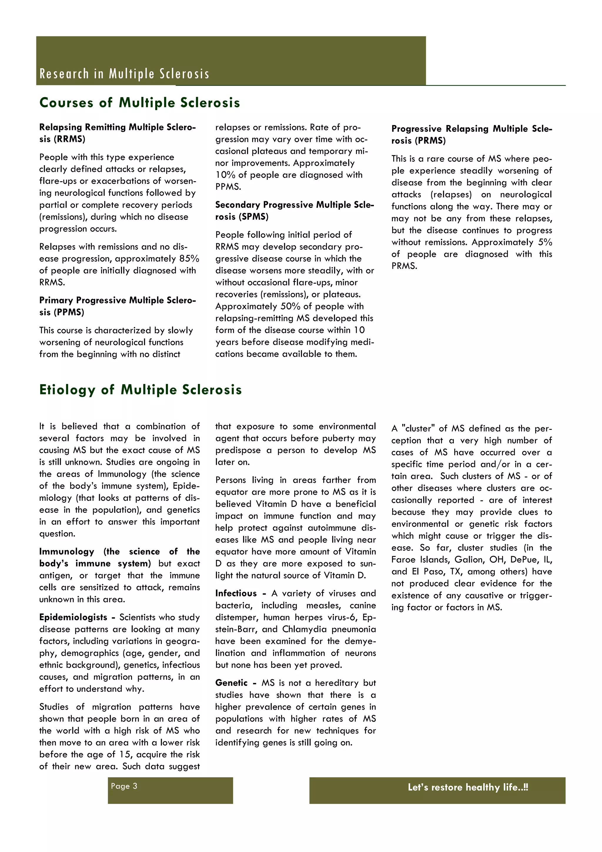 Report multiple sclerosis | PDF