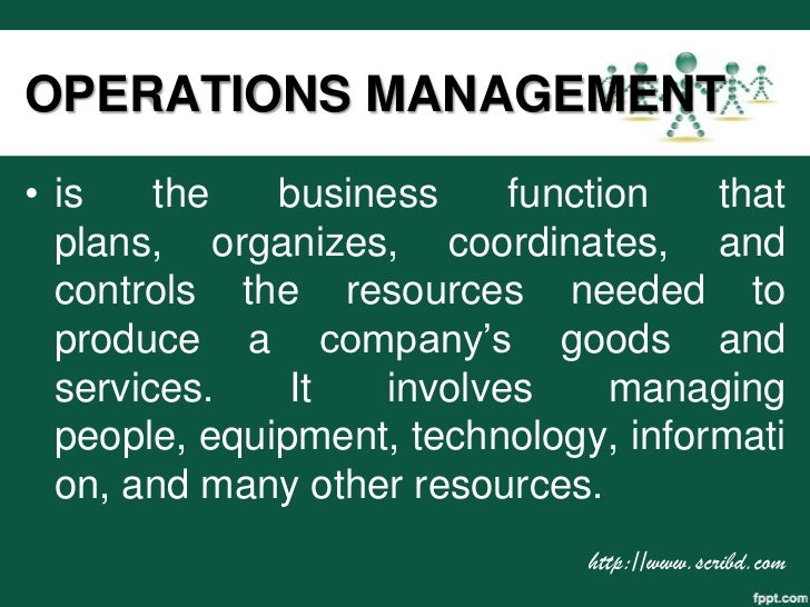 Organizational Function: Operations