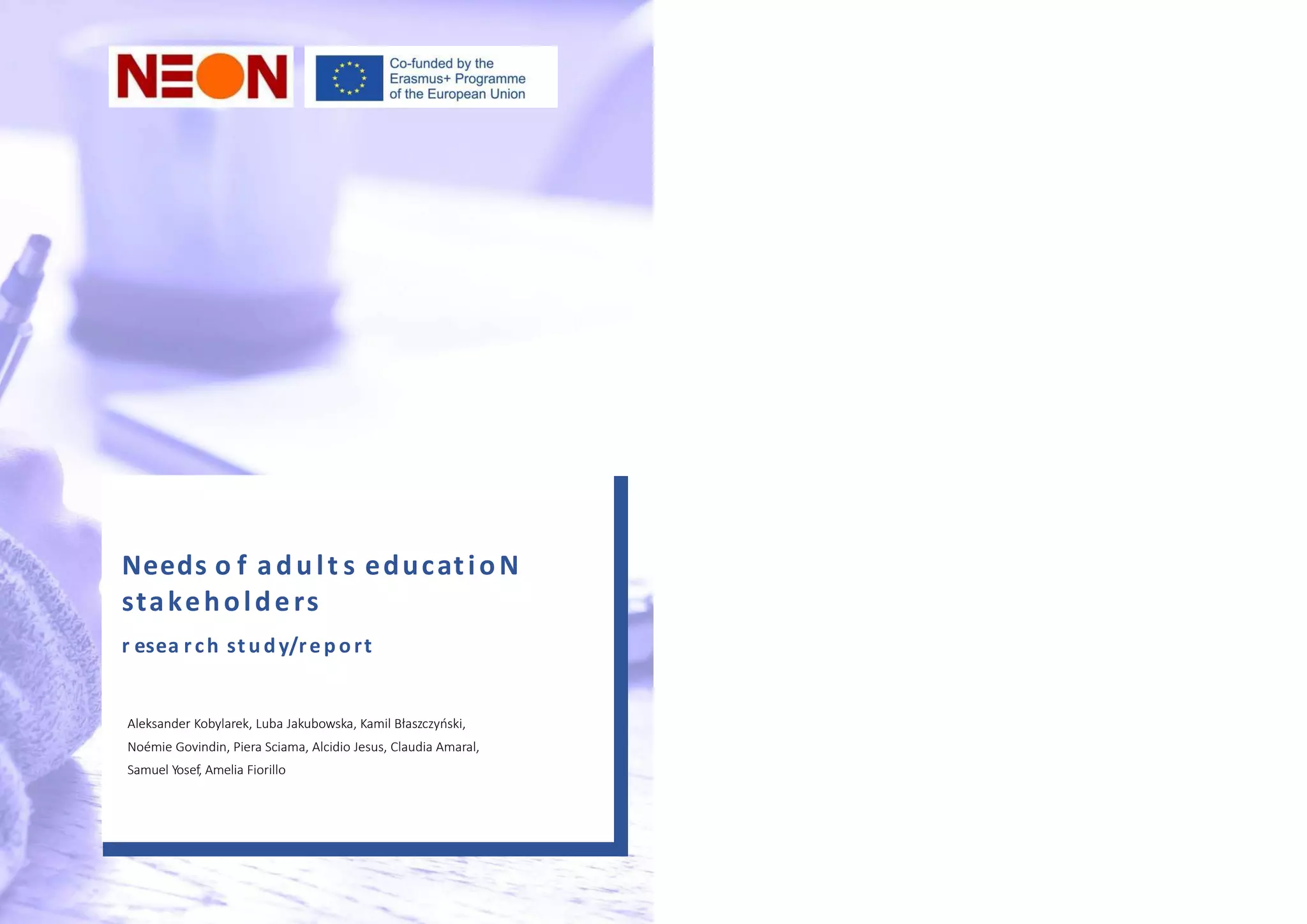 Needs of adults education stakeholders. Research study/ report | PPT