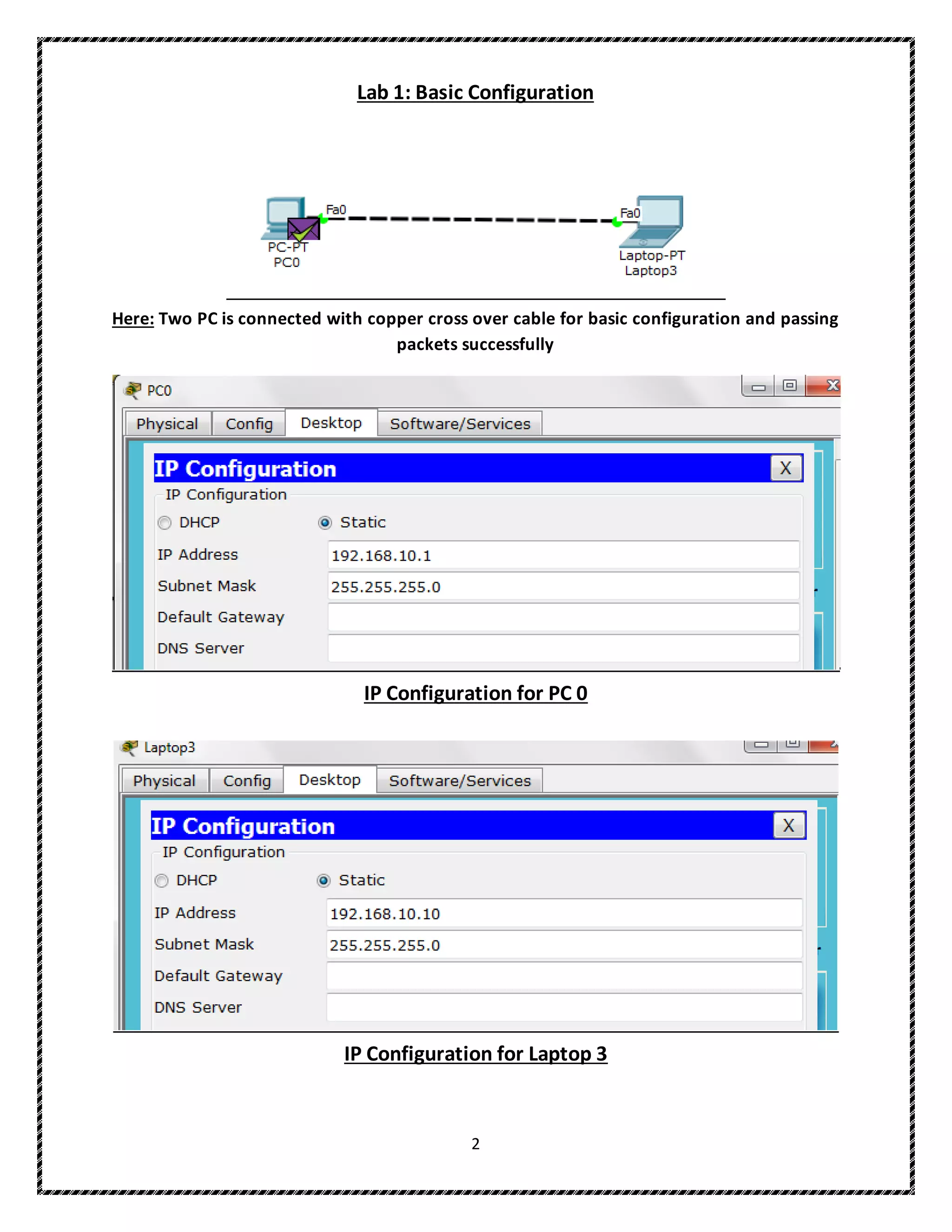 Networking Lab Report | PDF