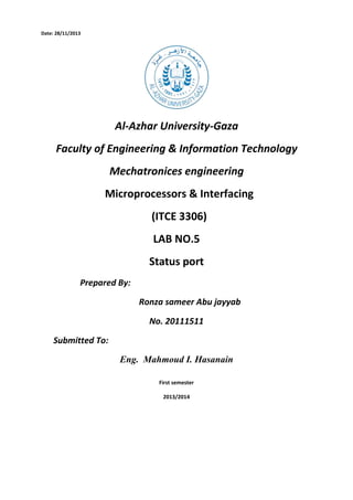 Report no.5(microprocessor) | DOCX | Computer Peripherals | Computing