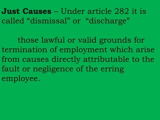 Report no. 9 (just causes for termination) | PPTX