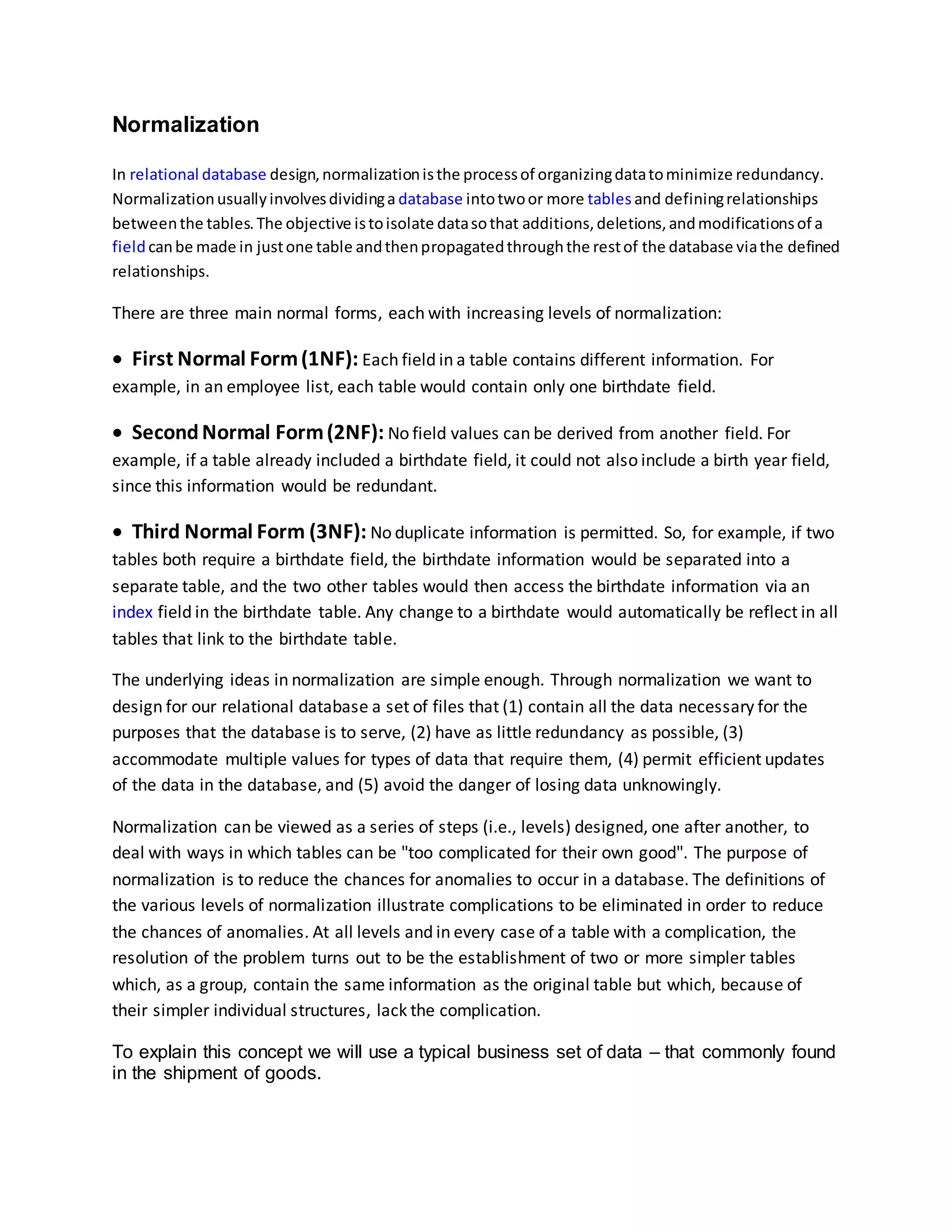 Report Normalization documents | DOCX