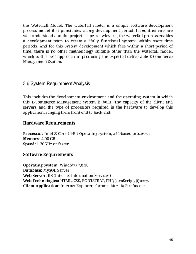 Report of e commerce website | PDF