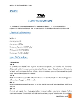 brief explanation of tin | PDF