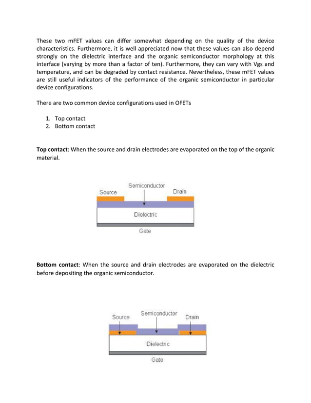 Organic Field Effect Transistor | PDF | Chemistry | Science