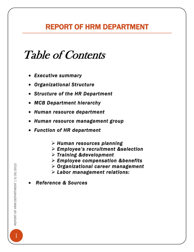 Report of hrm department waqar | DOCX