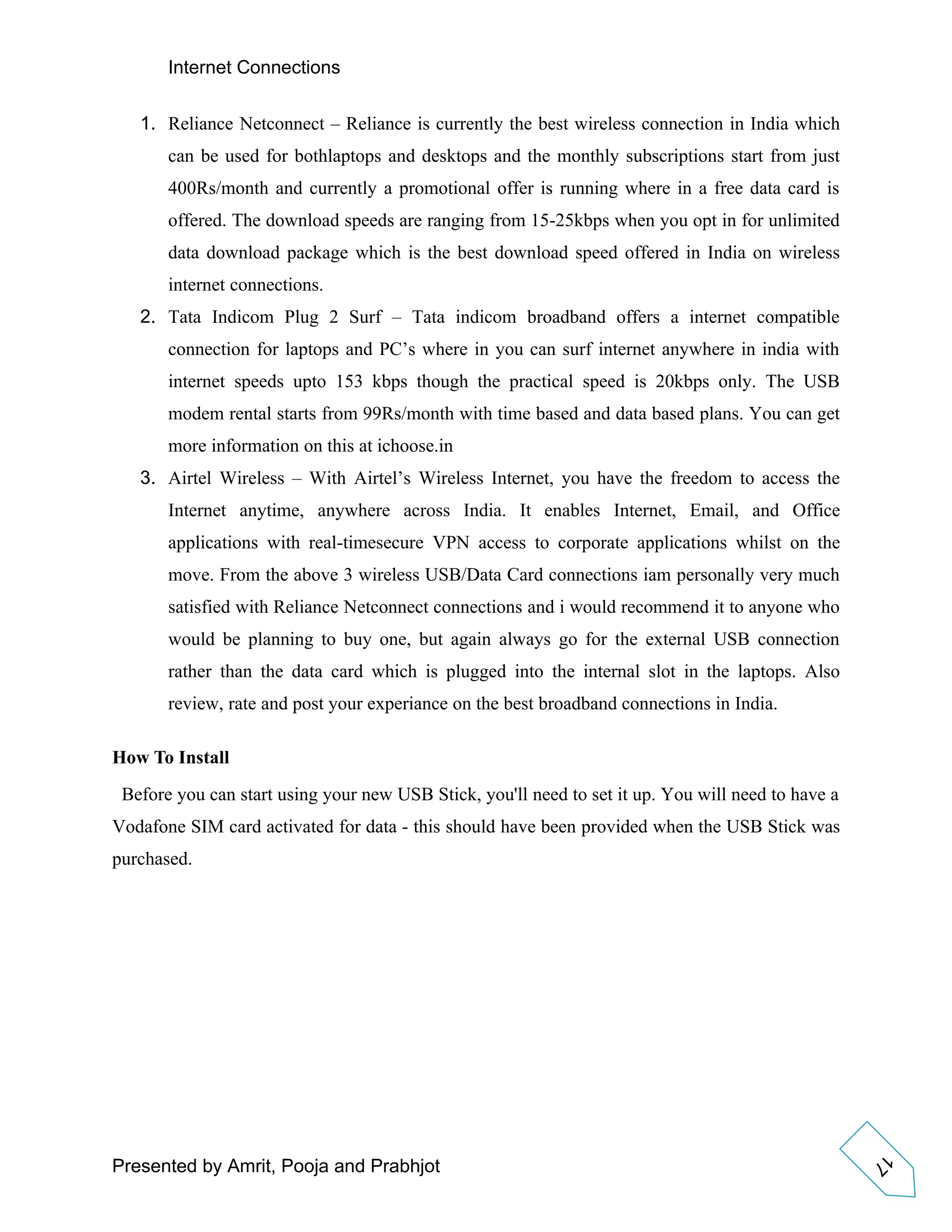 Report of internet connections | DOC