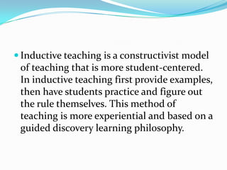 Inductive, Deductive, Integrated and Lecture Method of Teaching | PPTX