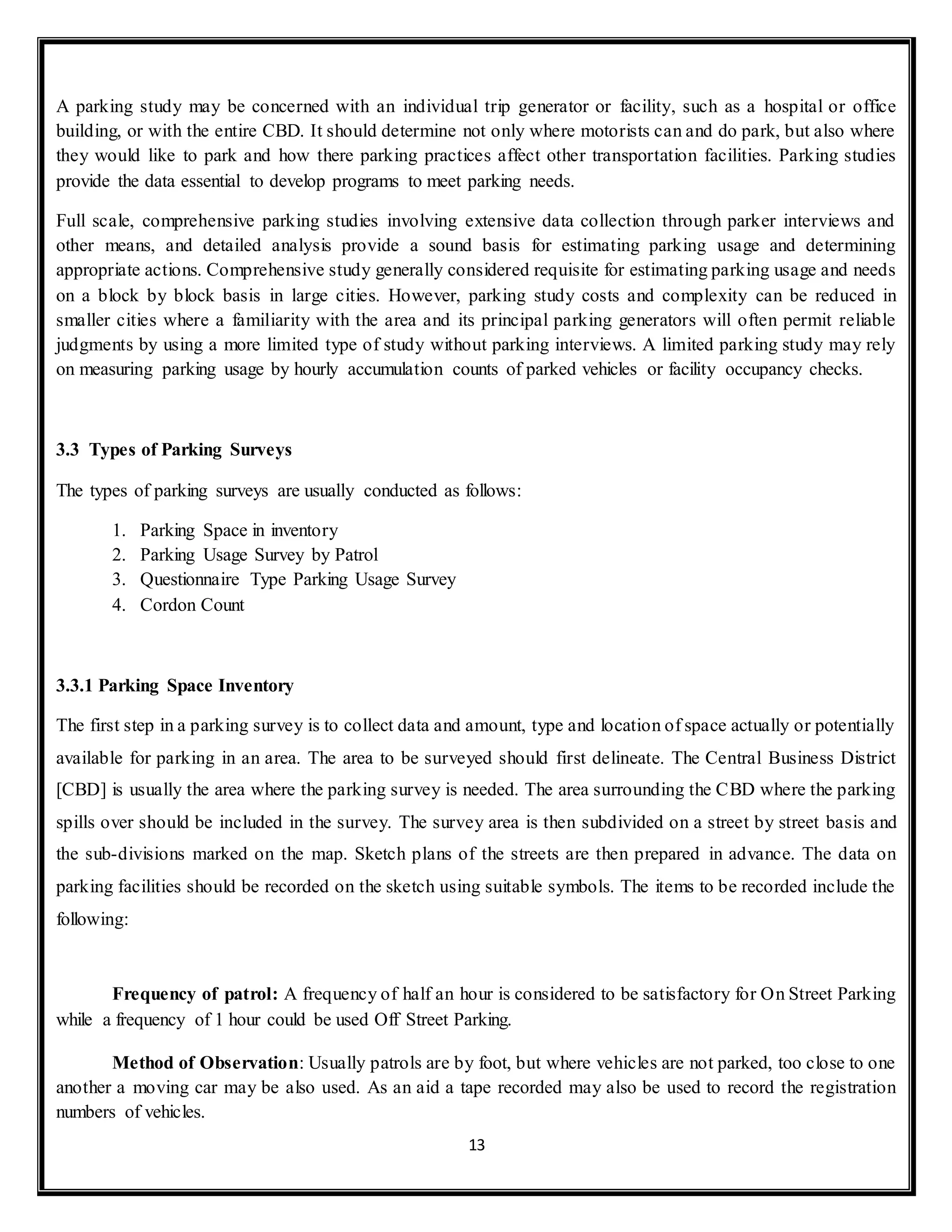 Report of parking problem | DOCX