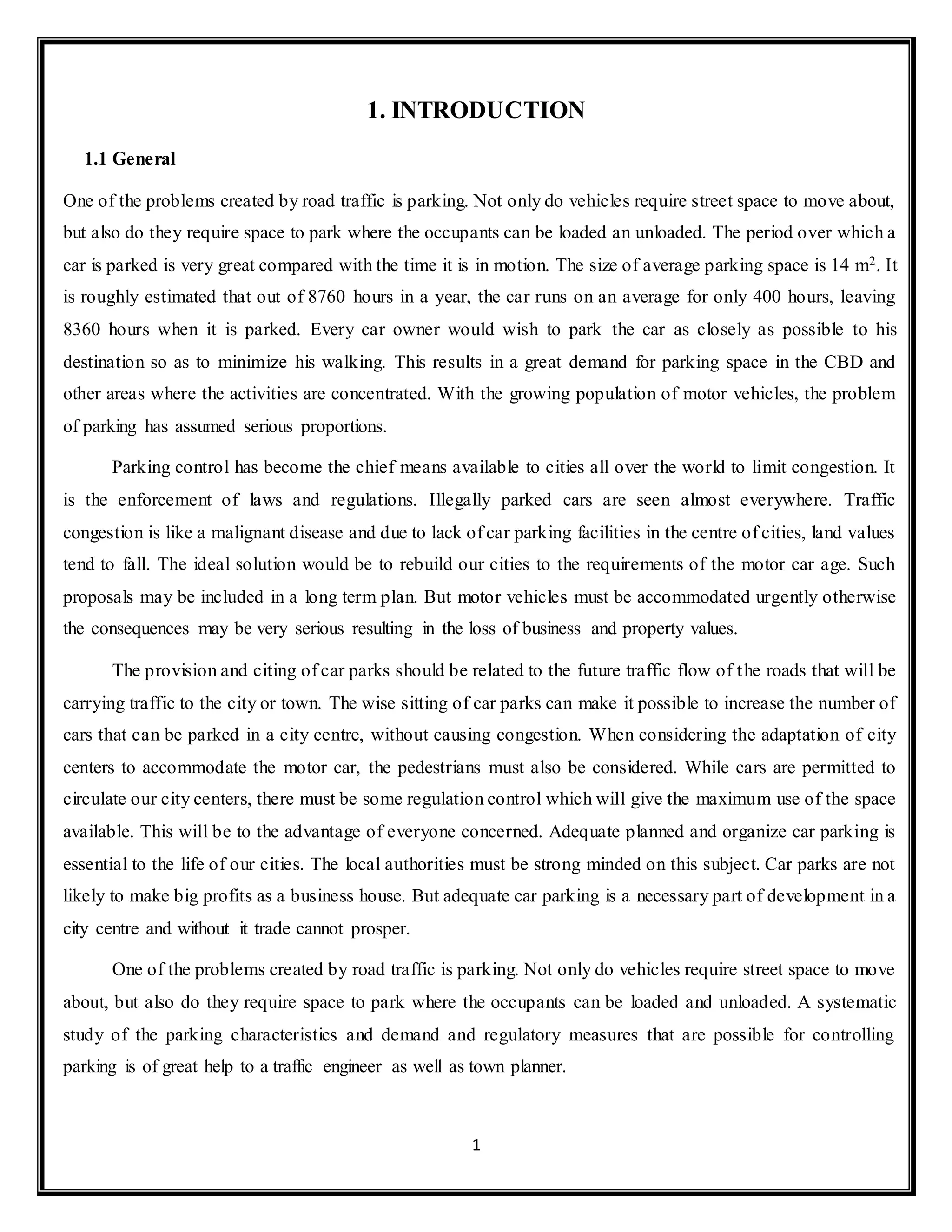 Report of parking problem | DOCX