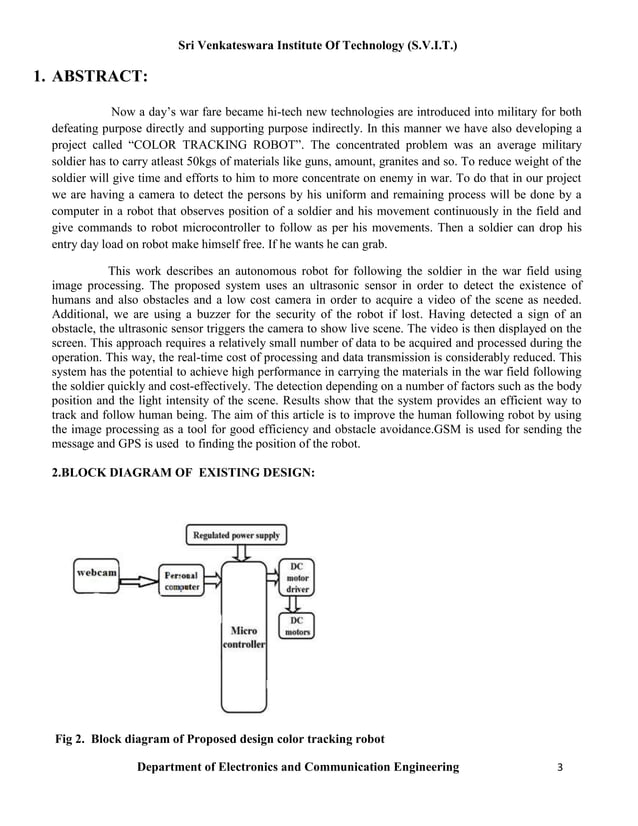 color tracking robot | DOCX | Robotics | Technology & Computing