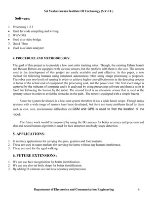 color tracking robot | DOCX | Robotics | Technology & Computing